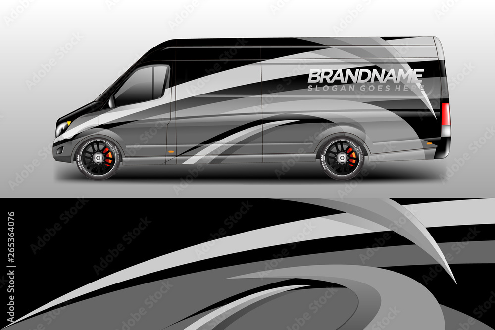 Van decal cargo and car wrap vector . Graphic abstract background ...