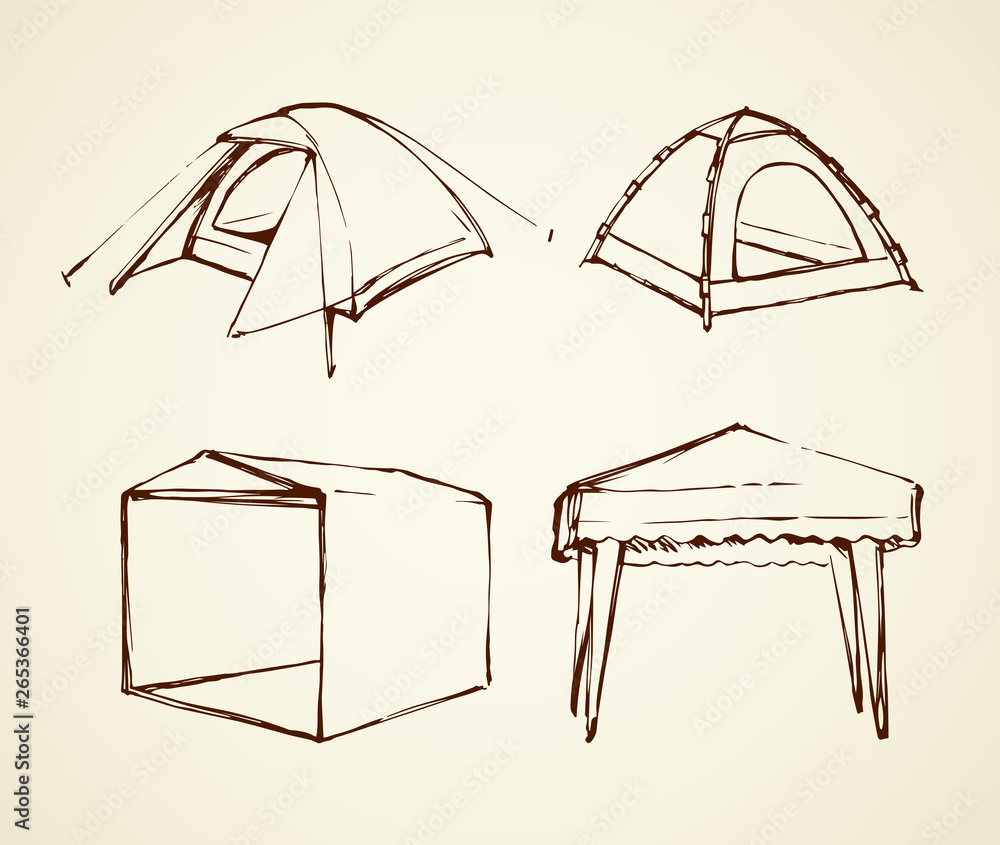 Tent. Vector drawing Stock Vector | Adobe Stock