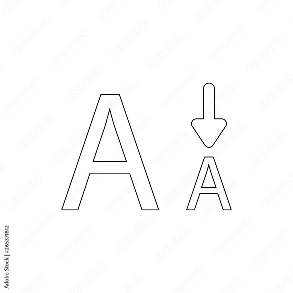 font letter size smaller type outline icon. Signs and symbols can be ...