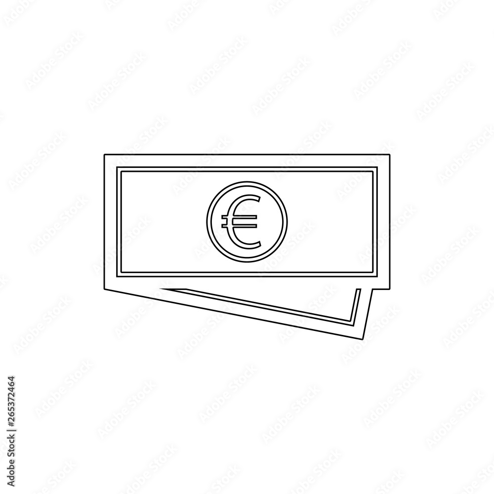 cash currency euro money price shopping outline icon. Signs and symbols ...
