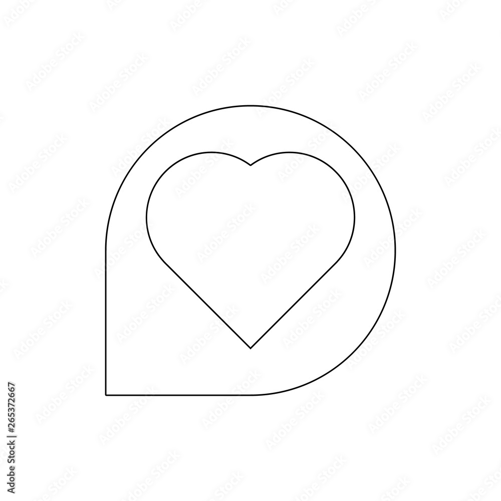 bookmark favorite heart like love vote outline icon. Signs and symbols ...