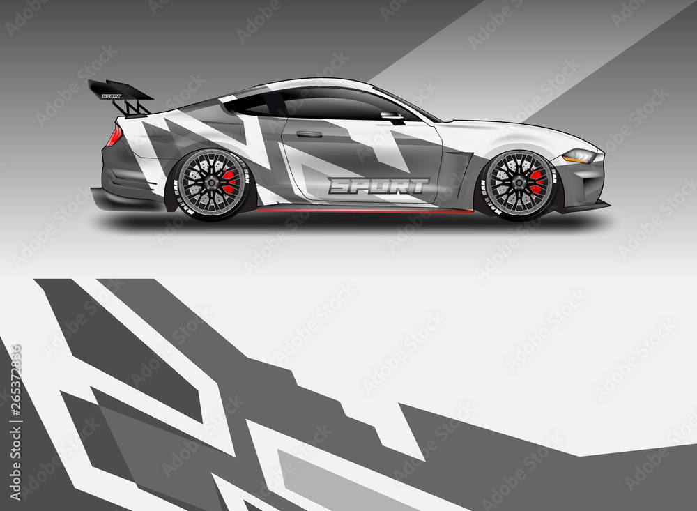 Sport Car decal wrap design vector. Graphic abstract stripe racing ...
