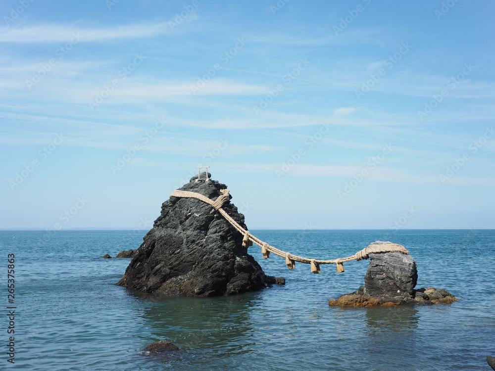 Meoto Iwa, the wedding rocks or married couple rocks in Futami Okitama ...