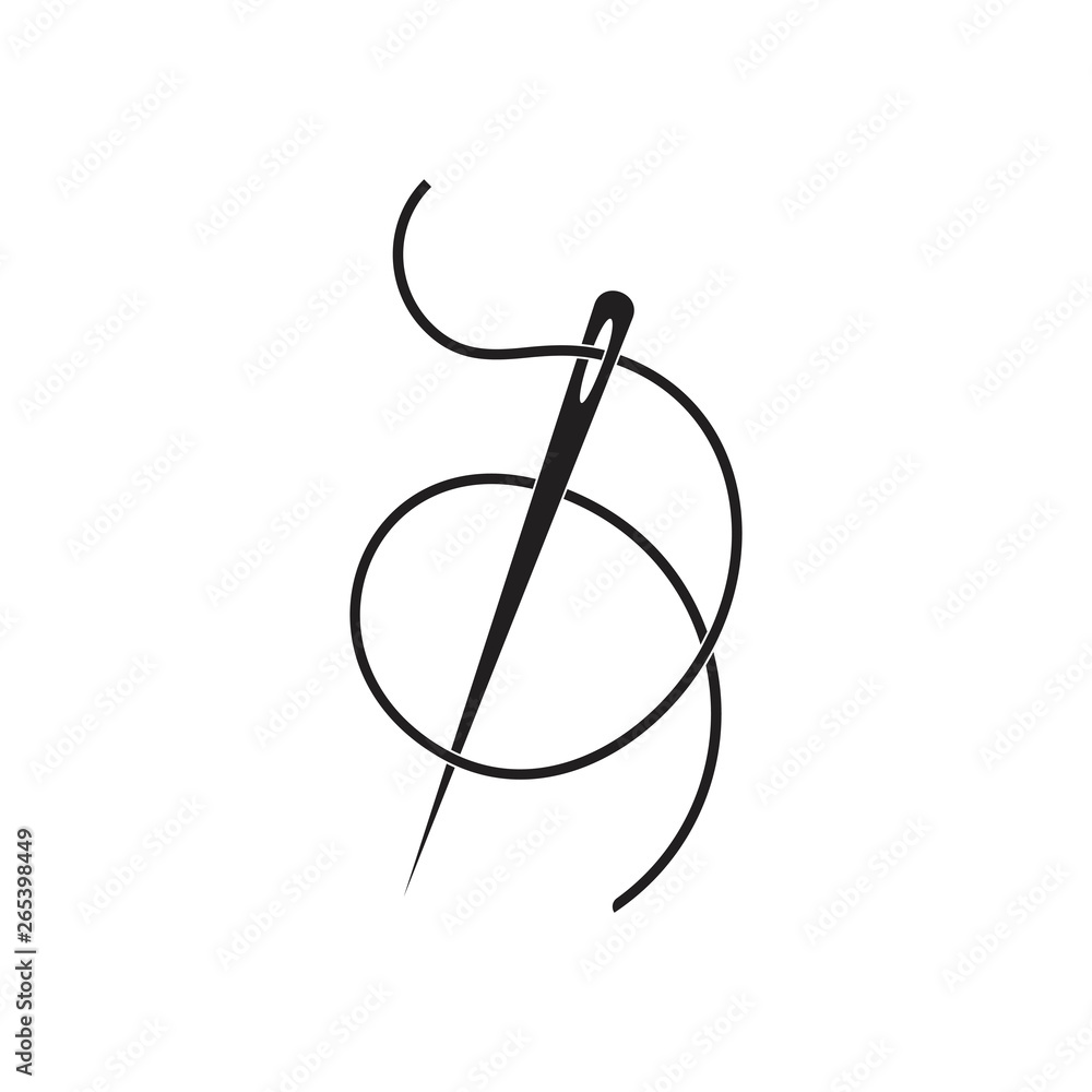 needle thread loop line illustration logo vector Stock Vector | Adobe Stock