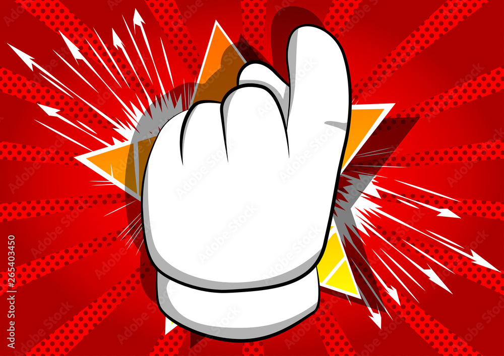 Vector cartoon hand showing invitation sign. Illustrated hand sign on ...