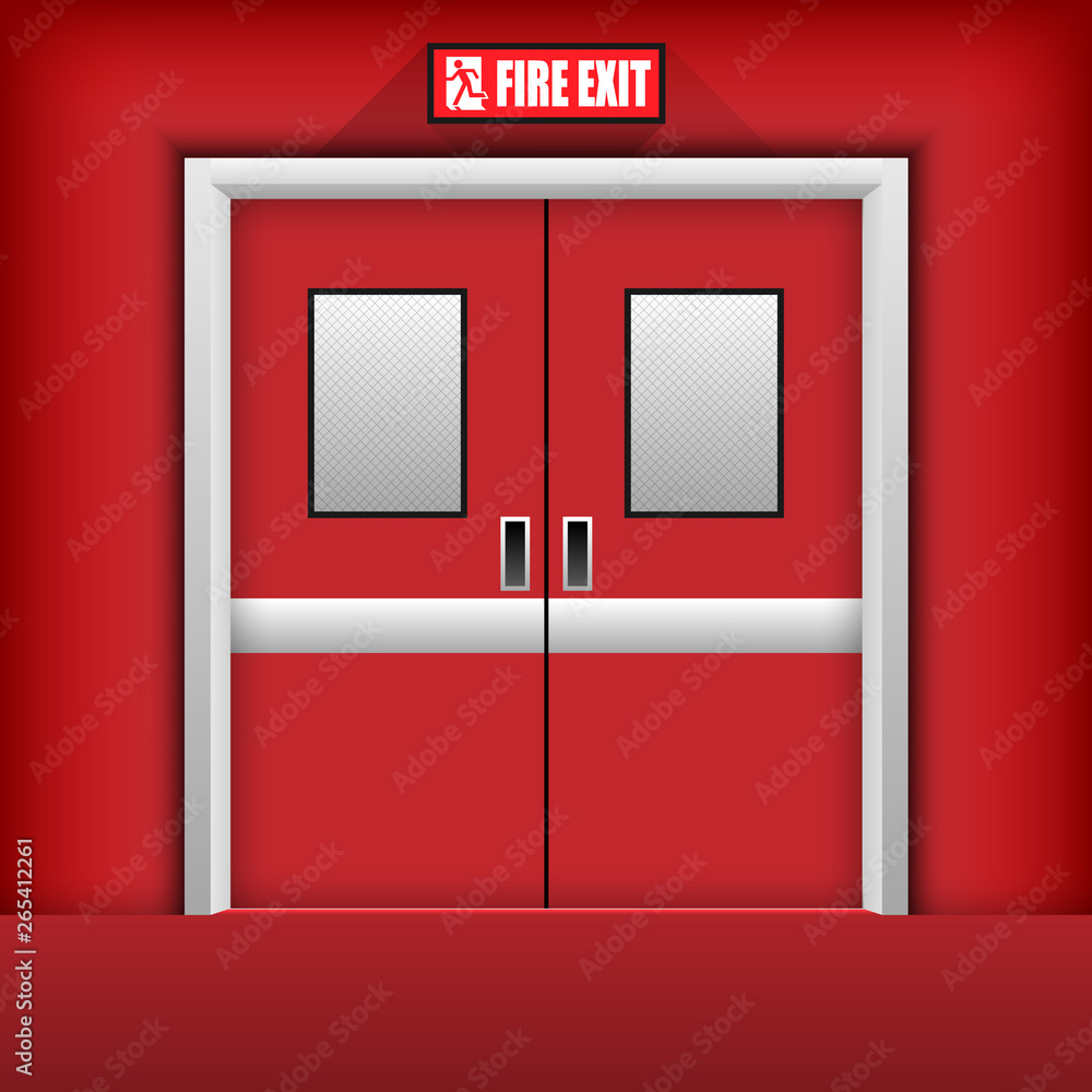 Fire Exit Door. Vector Illustration Stock Vector | Adobe Stock
