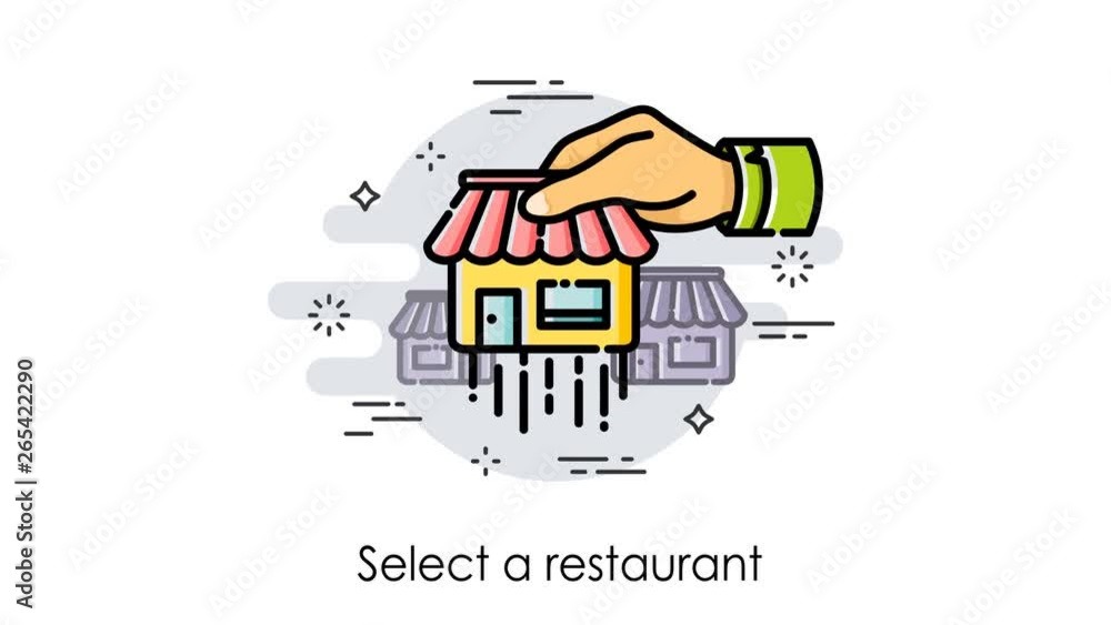 Cartoon animation. Order process and food delivery concept. How to ...