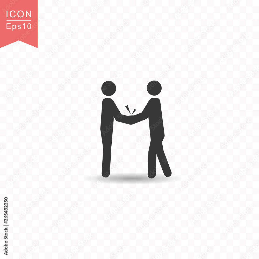 Stick Figures Shaking Hands