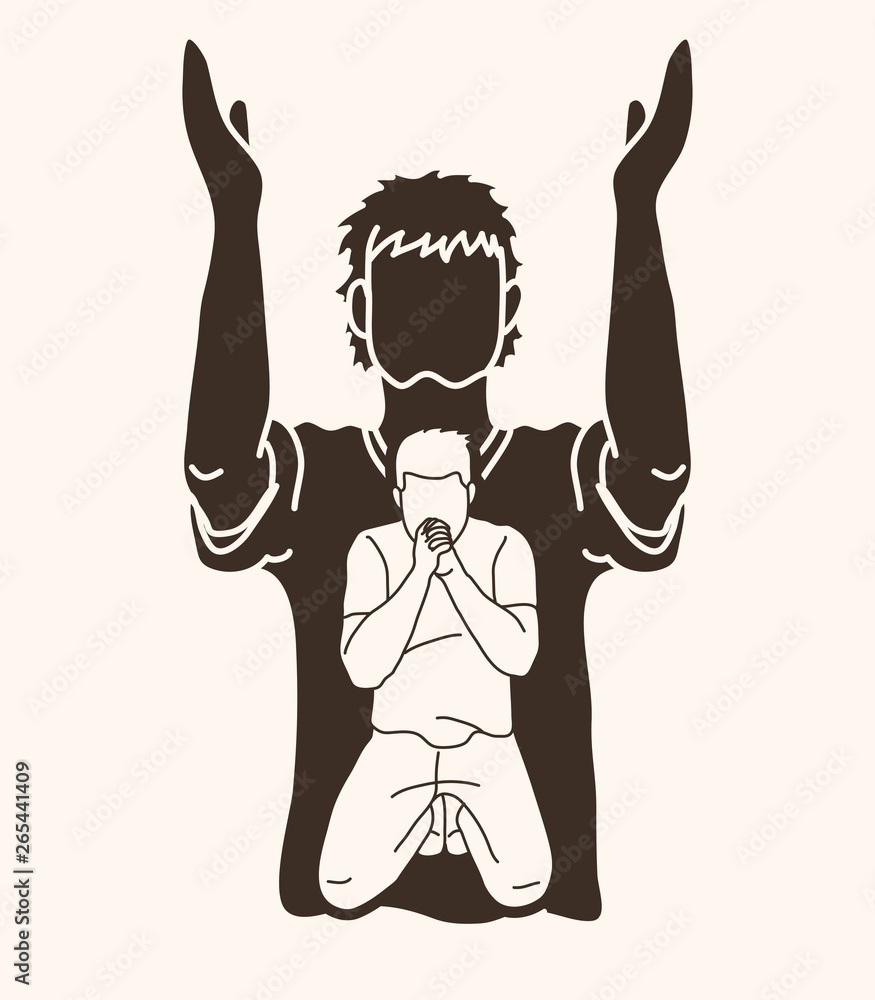 Prayer, Christian praying ,Praise God, Worship cartoon graphic vector ...