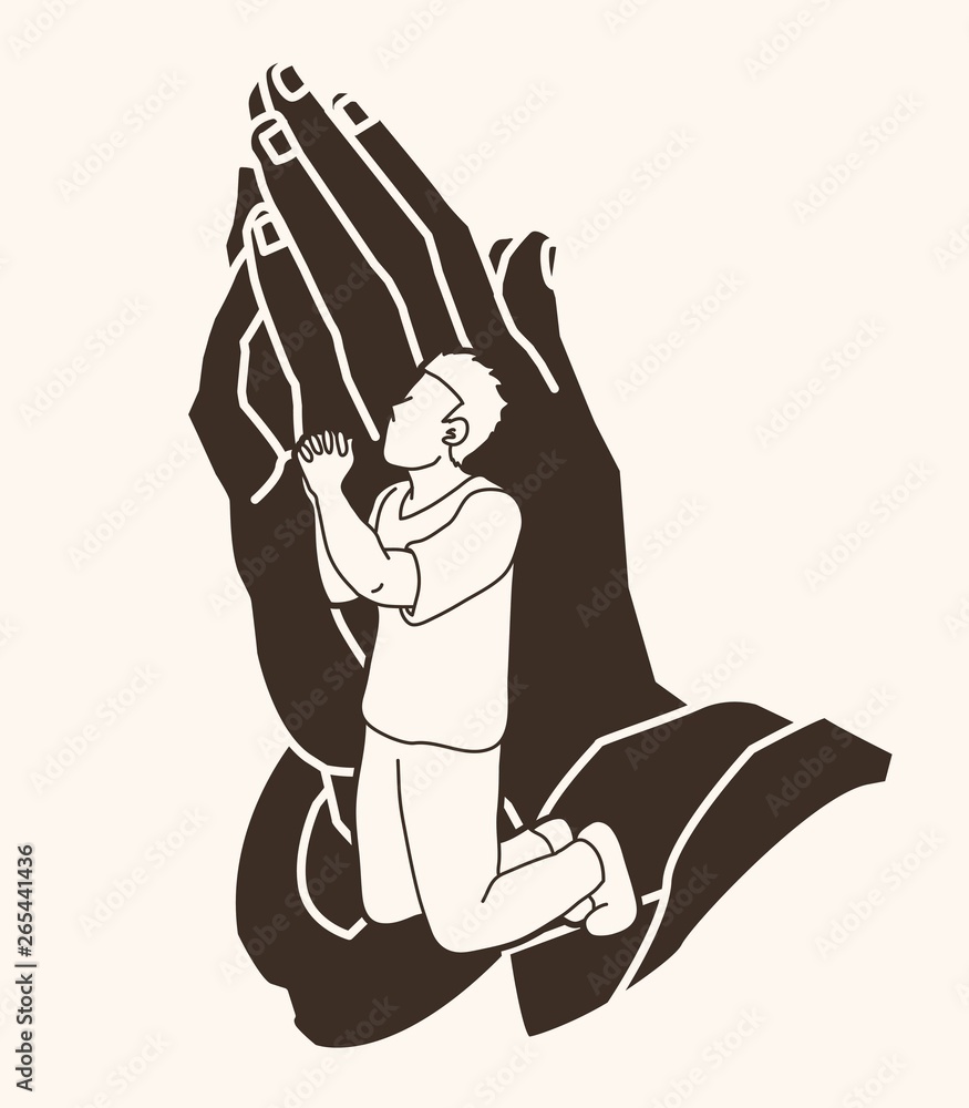 Prayer, Christian praying ,Praise God, Worship cartoon graphic vector ...