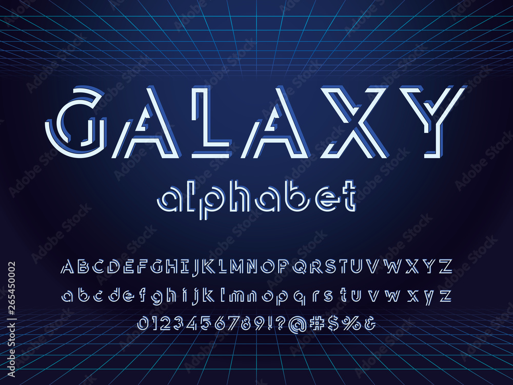 Futuristic display alphabet design with abstract background Stock ...