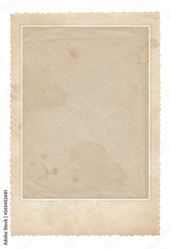 Old photo frame. Vintage paper. Retro card. Isolated on white Stock ...