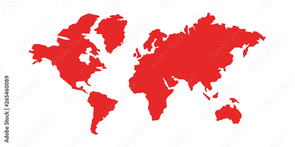 World map isolated. Low poly stylized map. Simple cartoon design ...