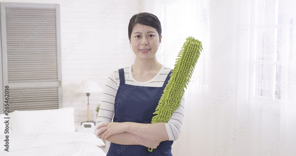 happy smiling confident professional asian woman domestic worker ...