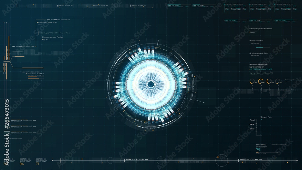 Advance motion graphic futuristic user interface head up display screen ...