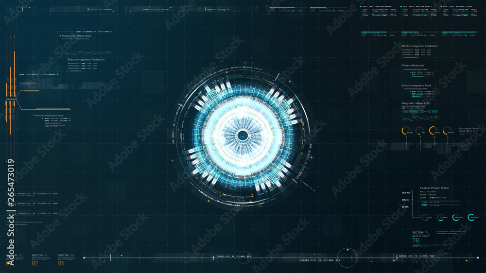 Advance motion graphic futuristic user interface head up display screen ...