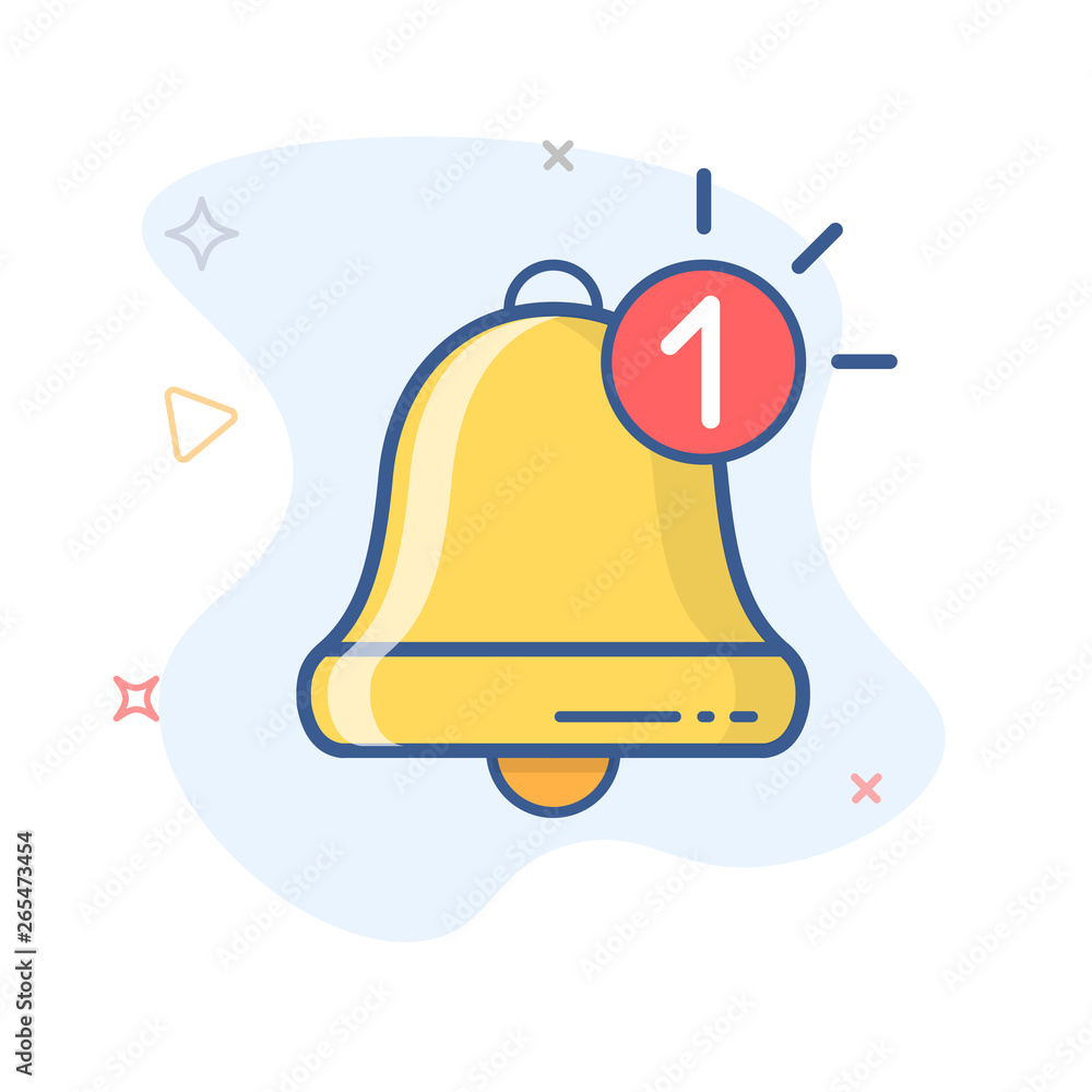 New notification icon vector. New message. Bell vector outline icon ...