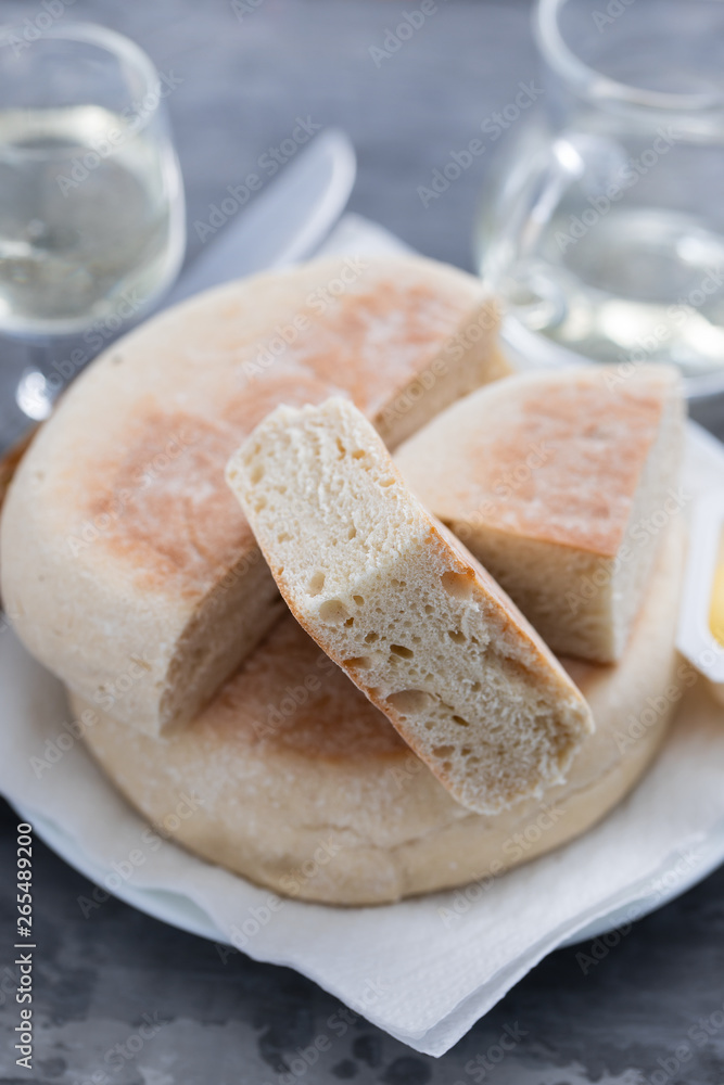 typical portuguese bread of Madeira Bolo do caco Stock Photo | Adobe Stock