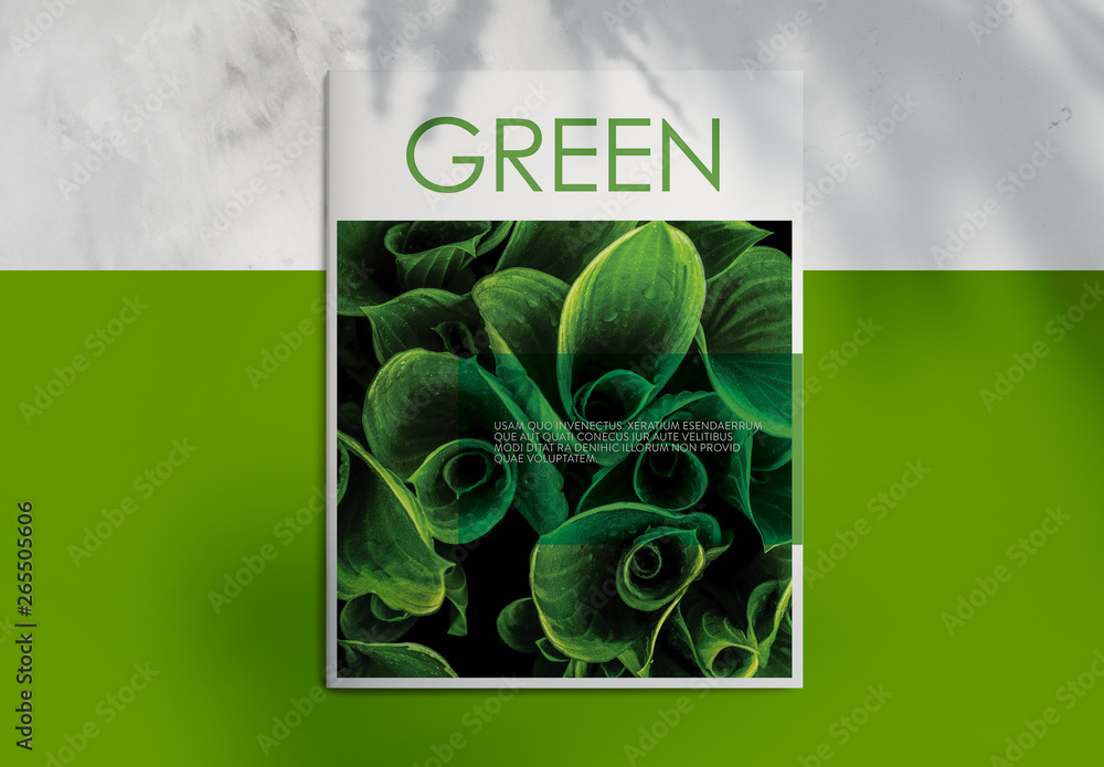 Green Magazine Layout Stock Template | Adobe Stock