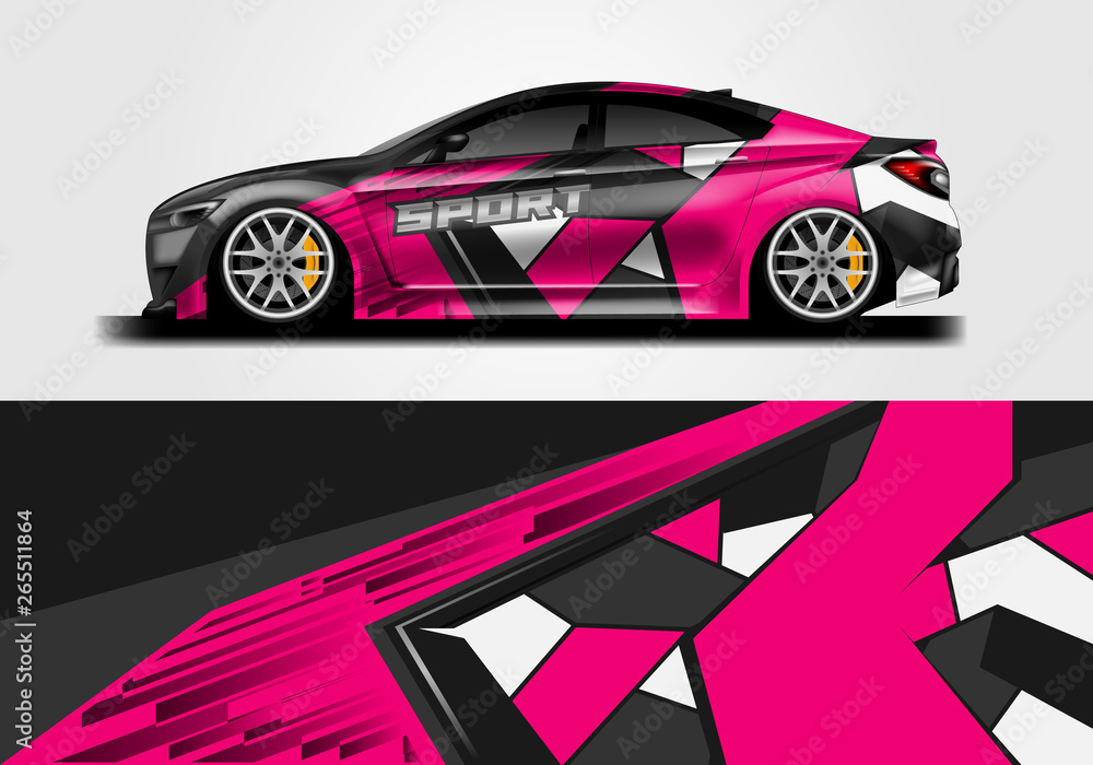 Sticker car design vector. Graphic abstract background designs for ...