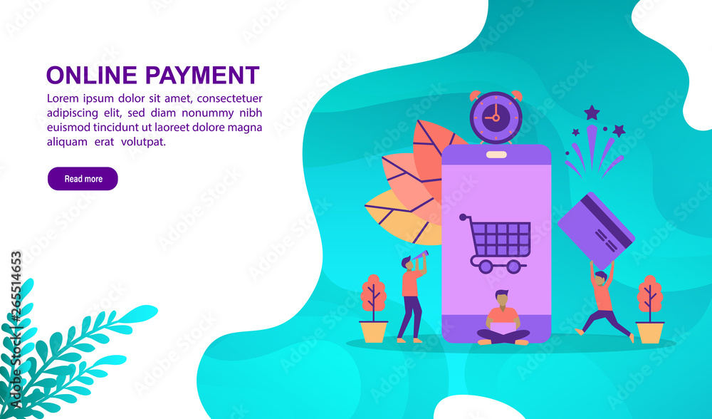 Online payment illustration concept with character. Template for ...