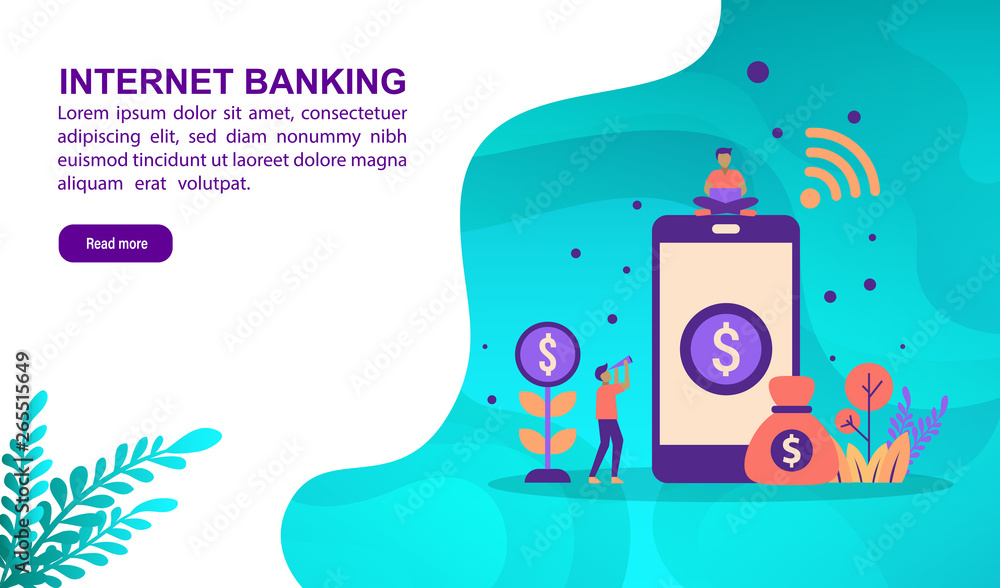 Internet banking illustration concept with character. Template for ...