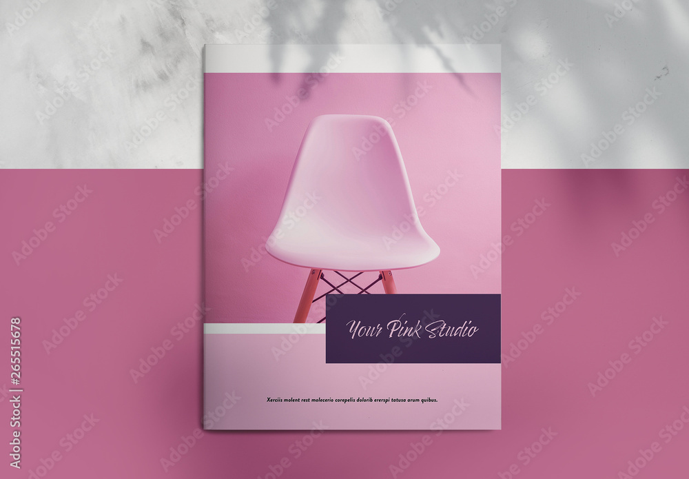 Brochure Layout with Pink Accents Stock Template | Adobe Stock