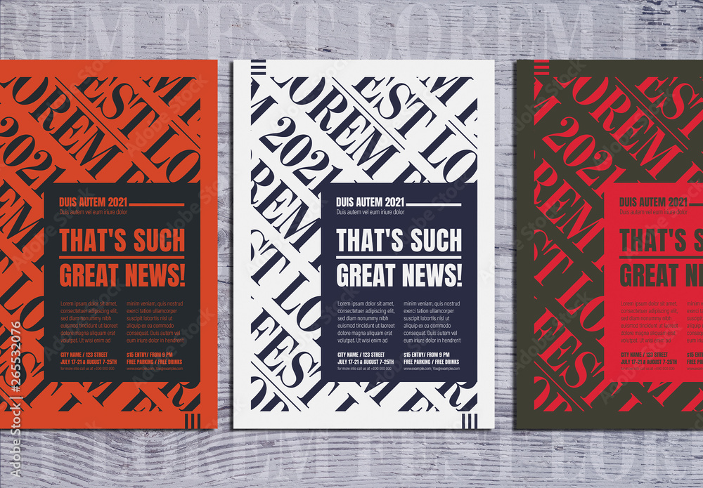 Bold Typography Poster Layout Stock Template | Adobe Stock