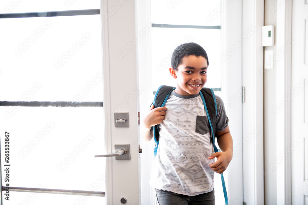 Boy Going Home From School