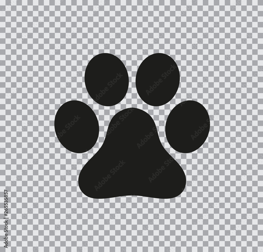 Vector flat icon of paw on transparent background Stock Vector | Adobe ...