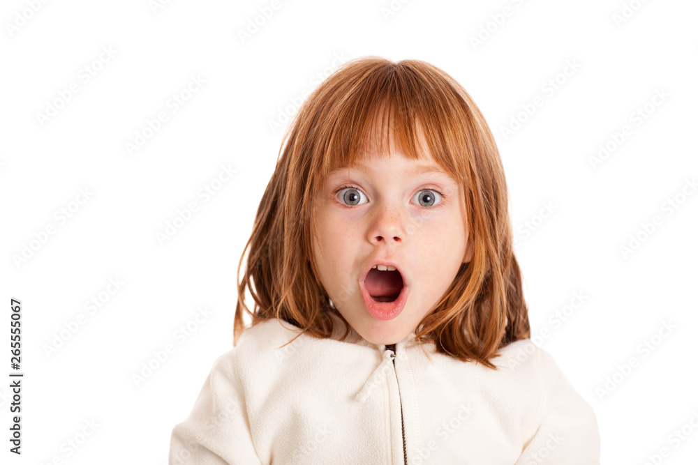 Surprised Little Girl Gasping Stock Photo | Adobe Stock