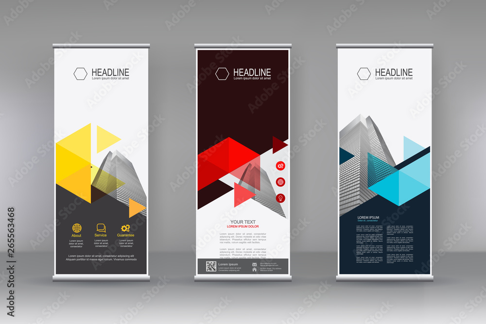 Vertical banner stand template design. can use for brochure flyer ...