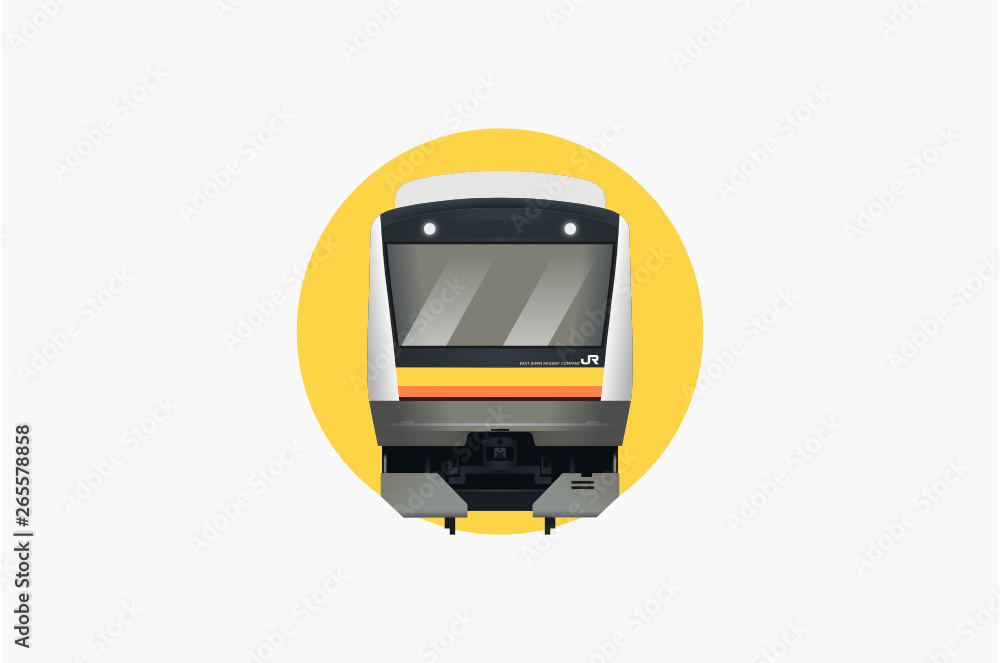 Japan Railways E233 series (Nambu Line) on Bright Background Stock ...
