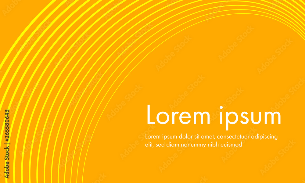 abstract simple yellow curve line on orange background vector Stock ...