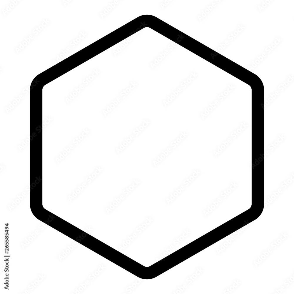 Hexagon shape element icon black color vector illustration flat style ...