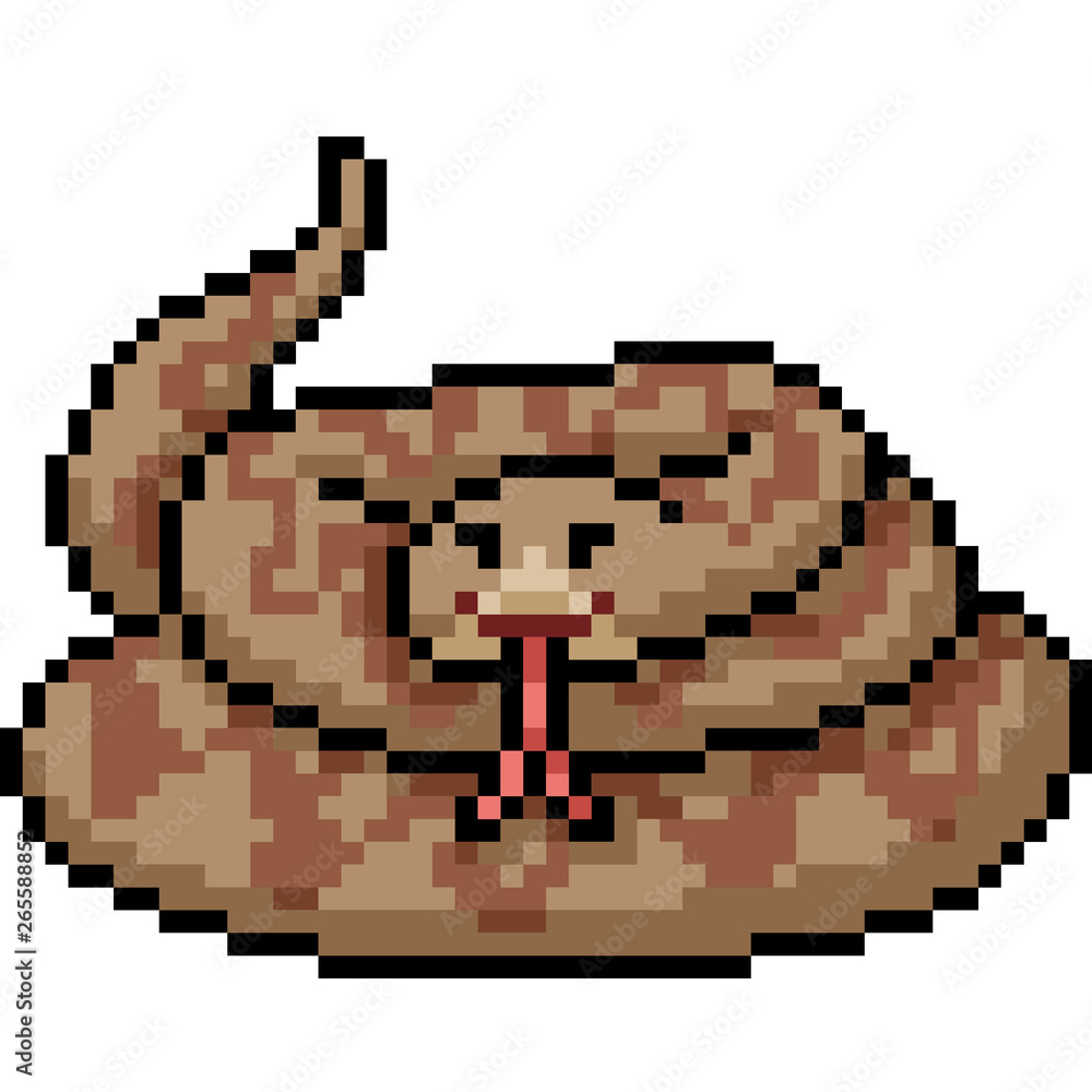 vector pixel art snake coiled Stock Vector | Adobe Stock