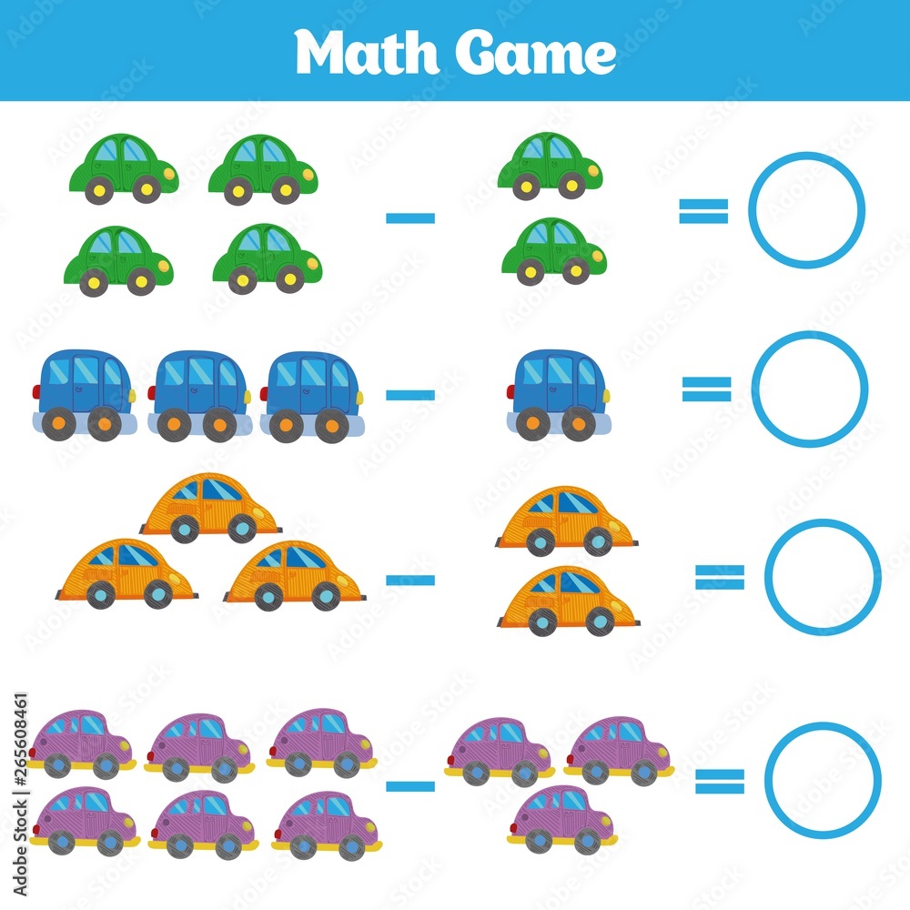Mathematics educational game for children. Learning subtraction ...