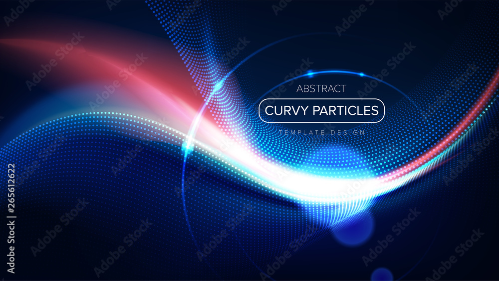 The background template of curvy particle movement in vector. It is ...