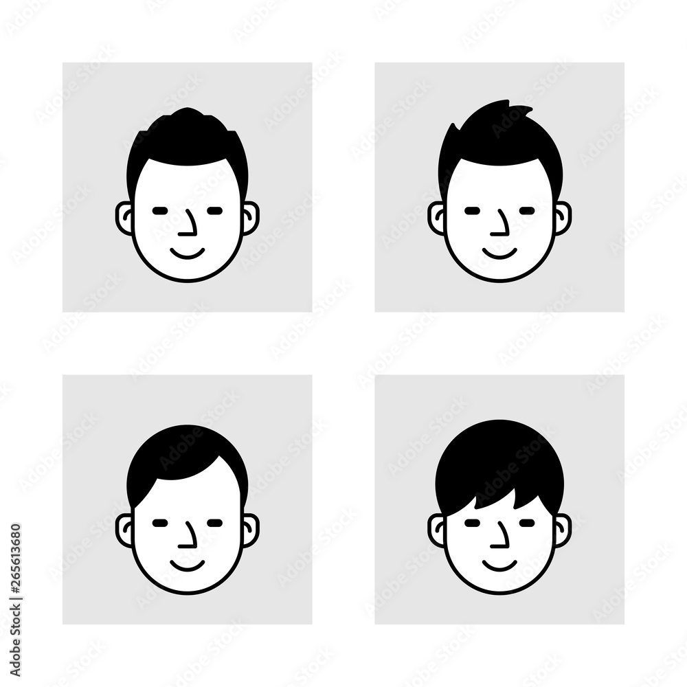 Cartoon avatar icon set Stock Vector | Adobe Stock