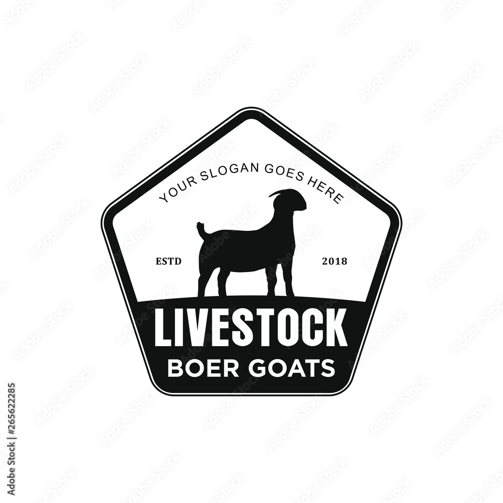 boer goat livestock logo inspiration Stock Vector | Adobe Stock