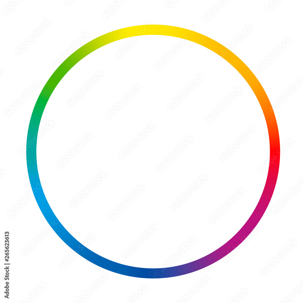 Gradient color ring. Rainbow colored thin circle. Isolated vector ...