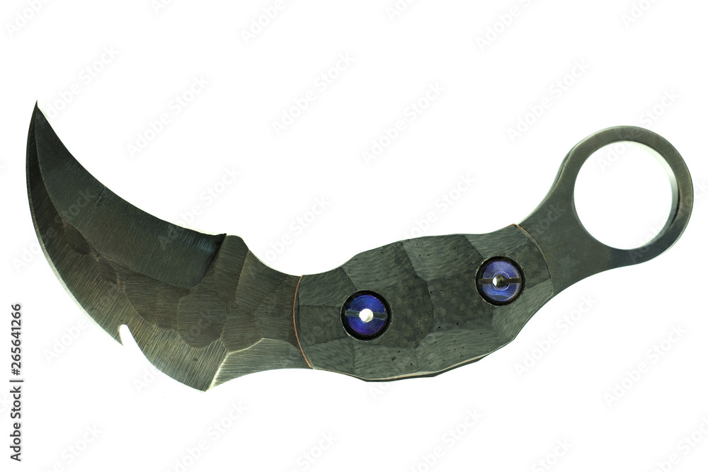 karambit knife tactical fighter on white background, self defense ...