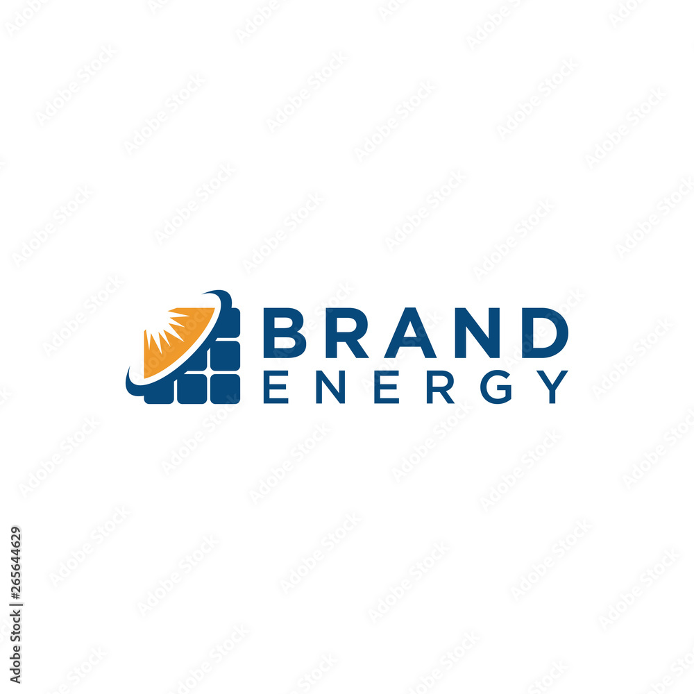solar energy vector logo design Stock Vector | Adobe Stock