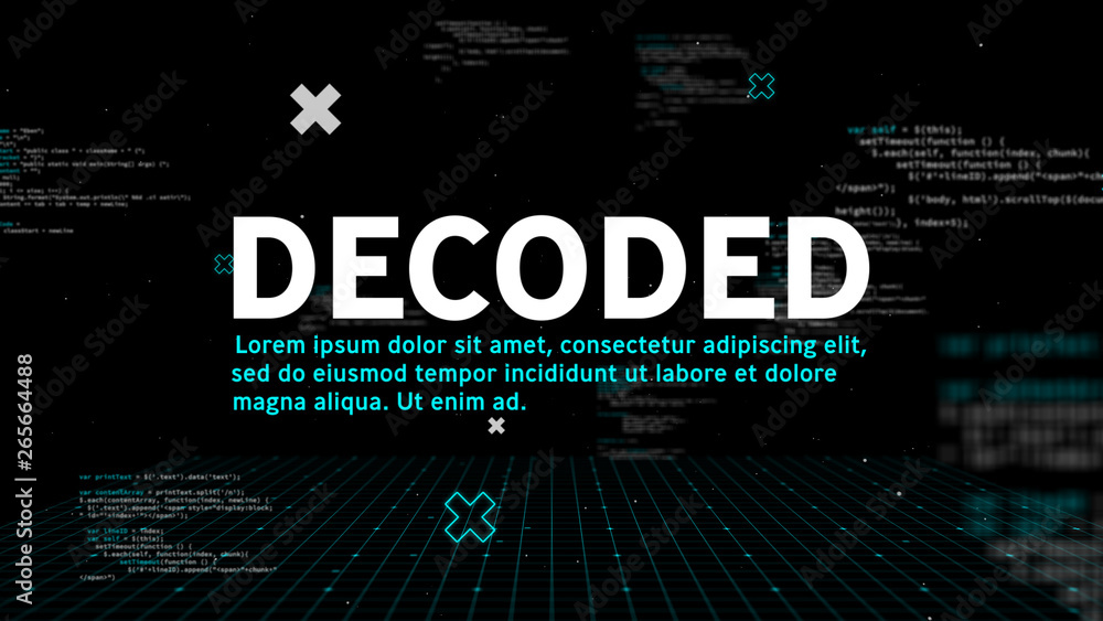 Decoded Digital Titles Stock Template | Adobe Stock