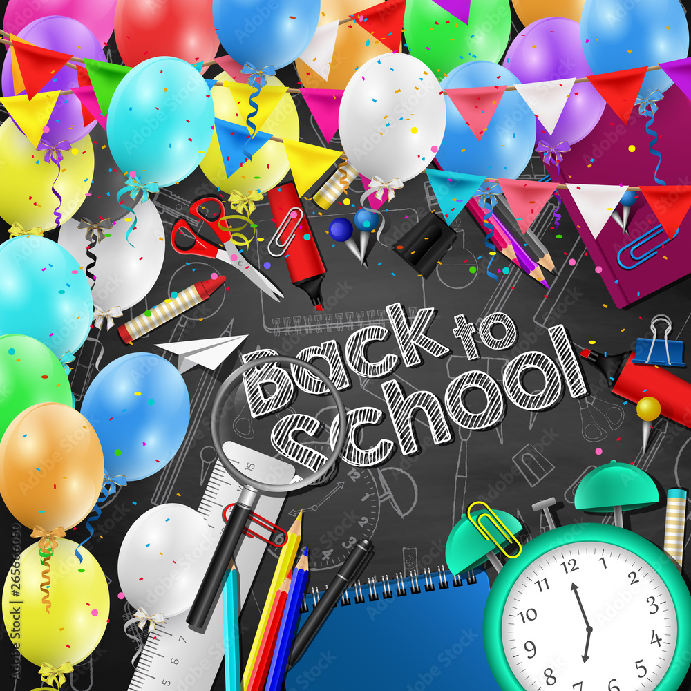 Welcome Back to School - Back to School Vector Illustration. Back to ...
