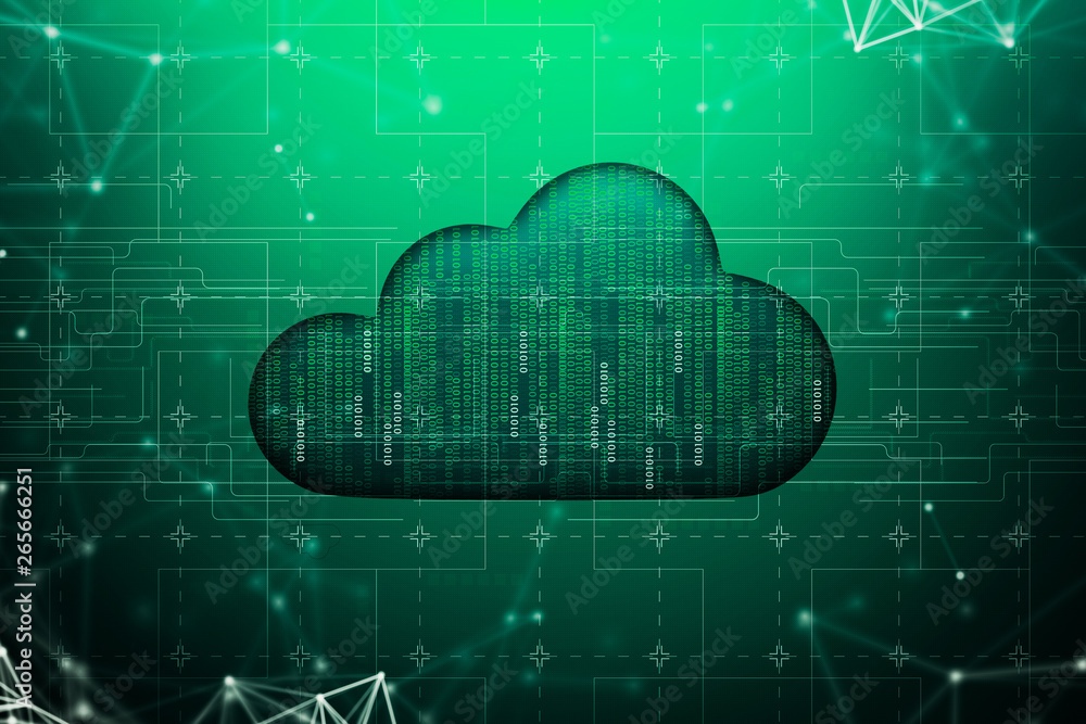 Green cloud computer interface background Stock Illustration | Adobe Stock