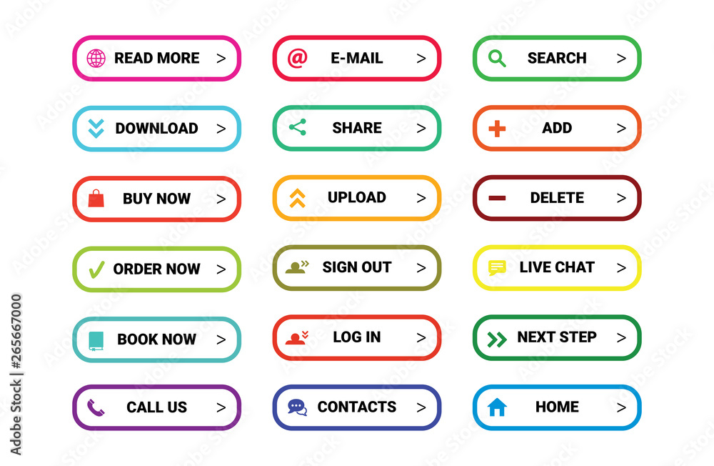 Web buttons - huge vector set. The most popular buttons in one useful ...