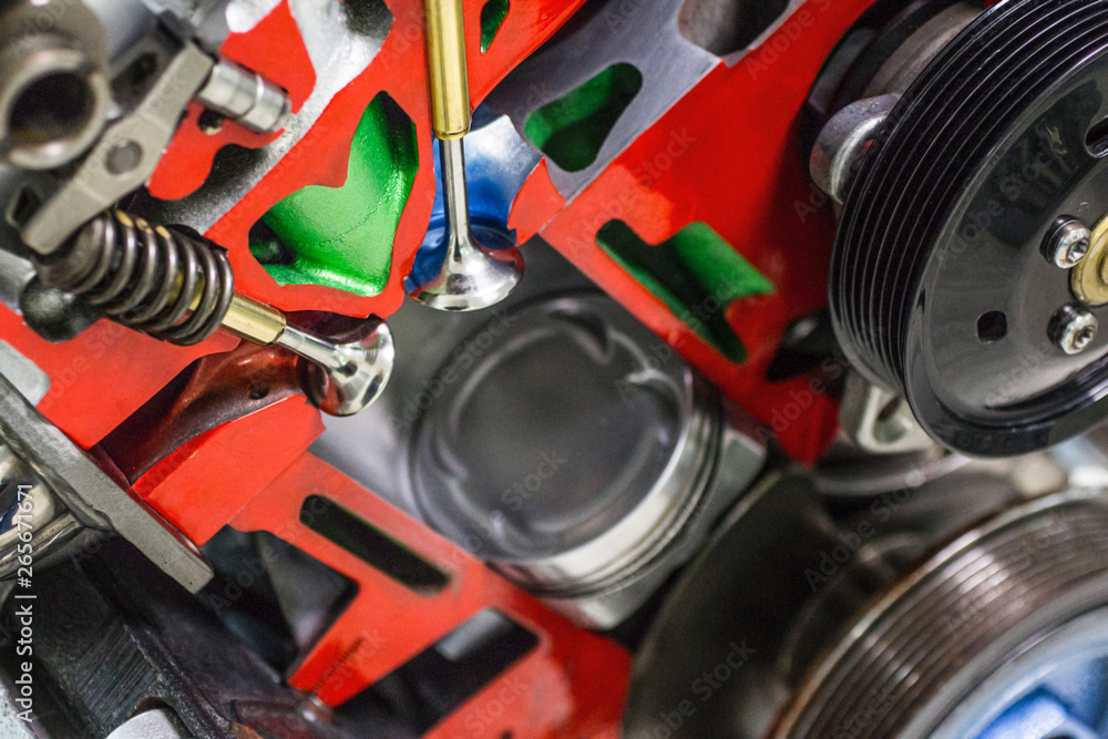 The internal combustion system of a sports car engine. #265671671 ...