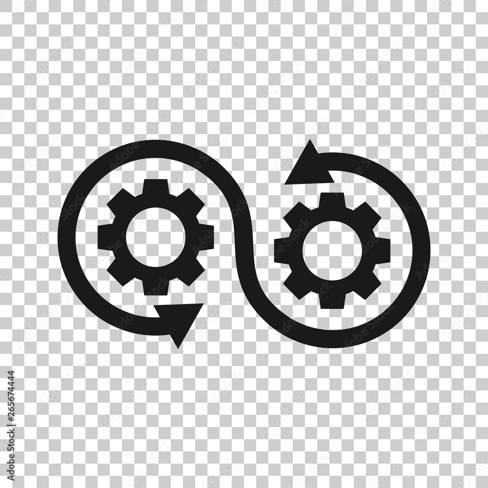 Development icon in transparent style. Devops vector illustration on ...