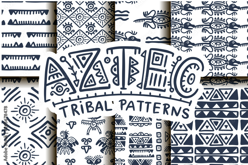 Seamless aztec vector pattern. Stock Vector | Adobe Stock